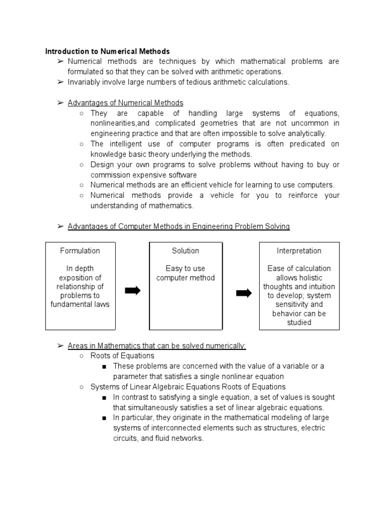 Numerical Methods Overview | PDF | Equations | Numerical Analysis