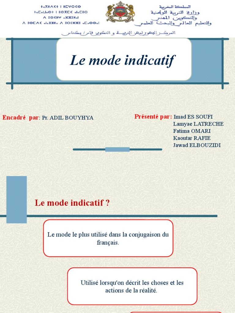Comprendre le mode indicatif en français | PDF | Verbe | Relations ...
