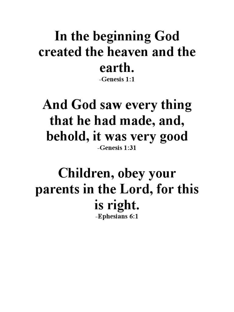 1st Grade Bible Verses | Religious Texts | Christian Belief And Doctrine