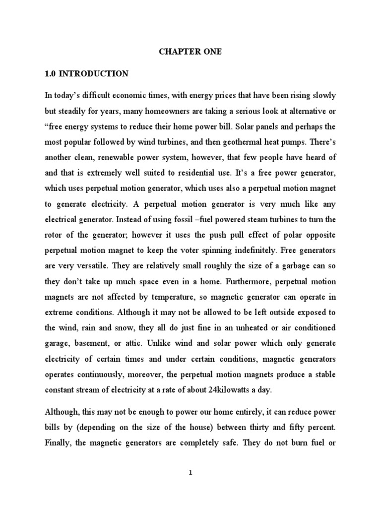 Design and Construction of Free Electricity Generation | PDF | Nikola ...