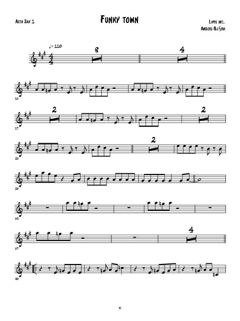 Funky Town - Alto Sax 1 | PDF | Échecs