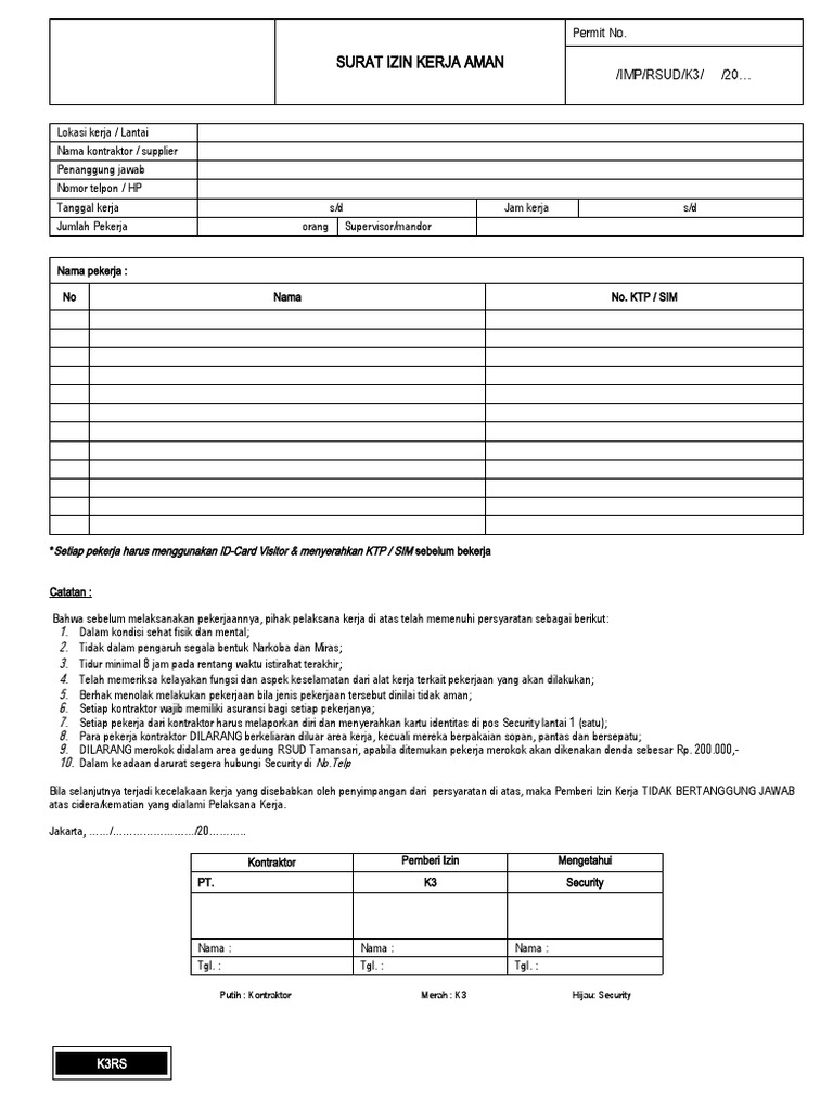 Form Work Permit | PDF