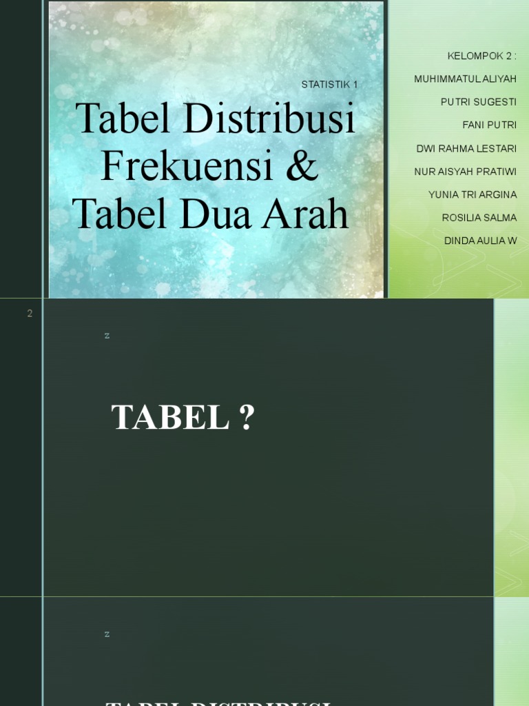 Tabel Distribusi Frekuensi &dua Arah | PDF