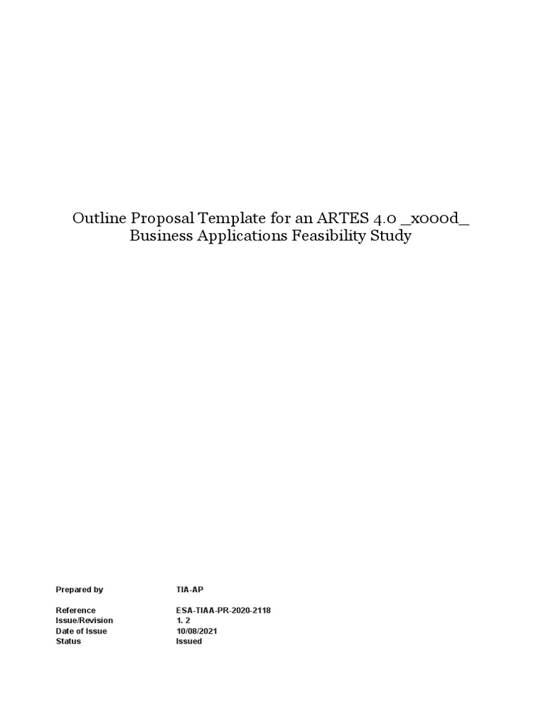 AO10494 - Feasibility Studies-Outline Proposal - Template | PDF | Feasibility Study | Market ...