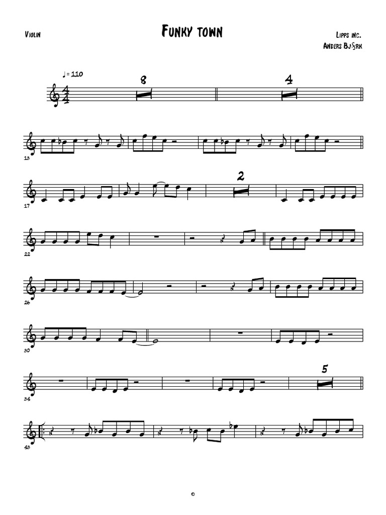 Funky Town - Violin | PDF