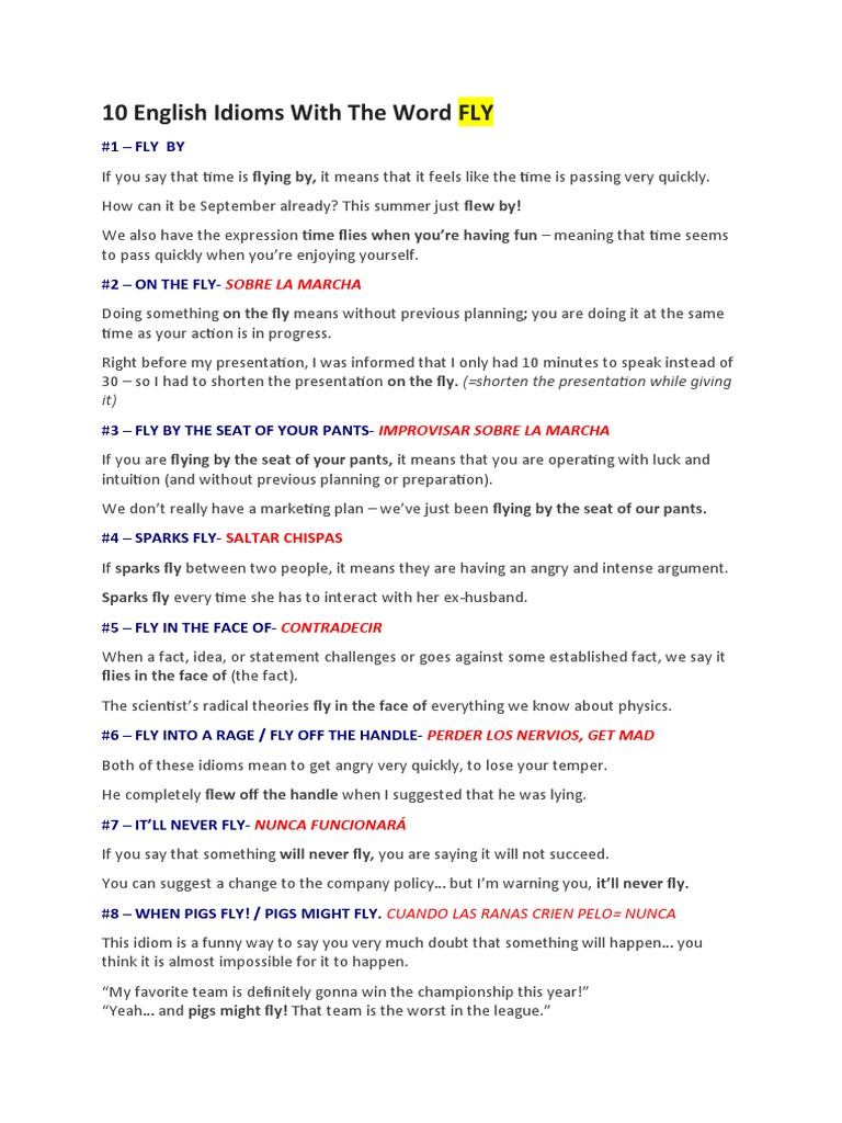 Idioms Fly | PDF