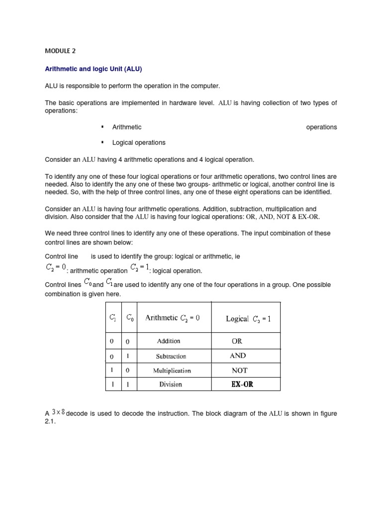 Module 2 1 Computer System Architecture Pdf Mathematics Computing