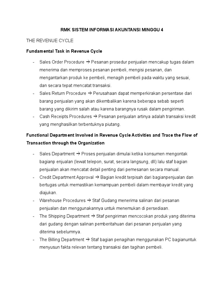 RMK Sistem Informasi Akuntansi Minggu 4 | PDF
