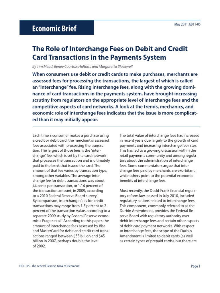 Interchange Fees: Impact & Trends | PDF | Debit Card | Visa Inc.