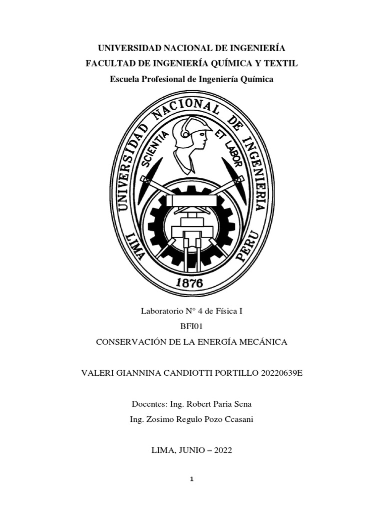 Informe De Laboratorio Fisica 4 Pdf Masa Medición