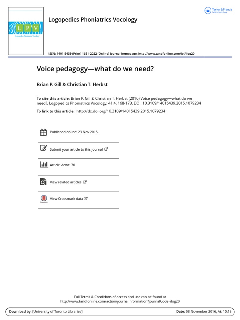 Voice Pedagogy - What Do We Need | PDF | Singing | Human Voice Voice Pedagogy - What Do We Need | PDF | Singing | Human Voice
