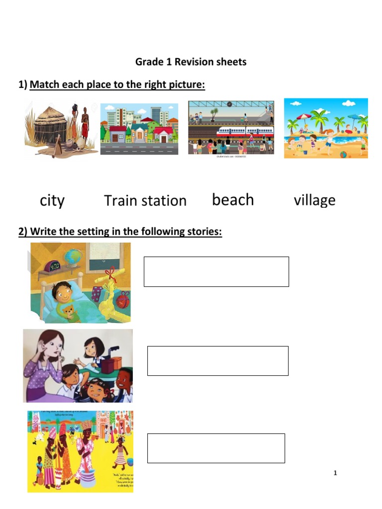 Grade 1 English Revision Activities | PDF | Verb | Grammar