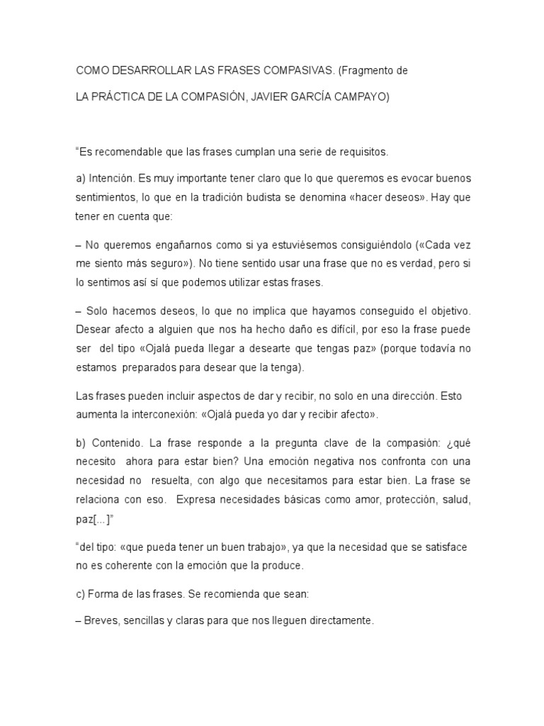 Frases Compasivas | PDF | Amor | Sicología
