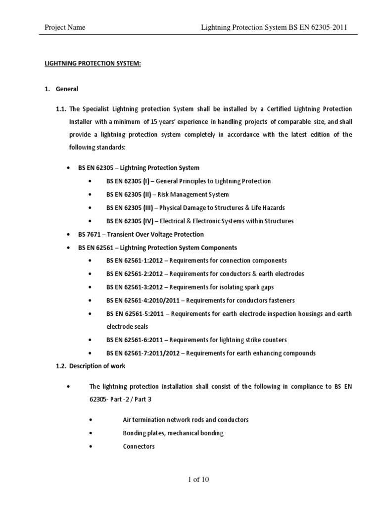 BS EN 62305 Lightning Protection Specifications | PDF | Welding ...