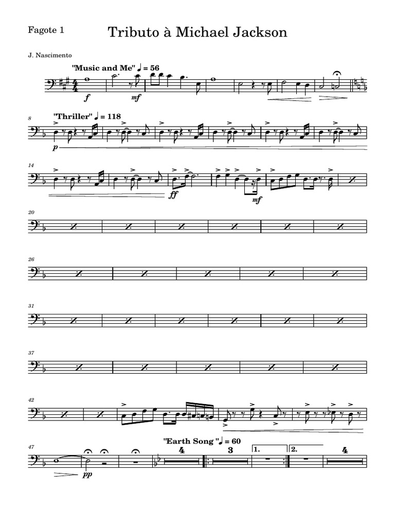 Tributo À Michael Jackson-Fagote 1 | PDF | Funk | Music