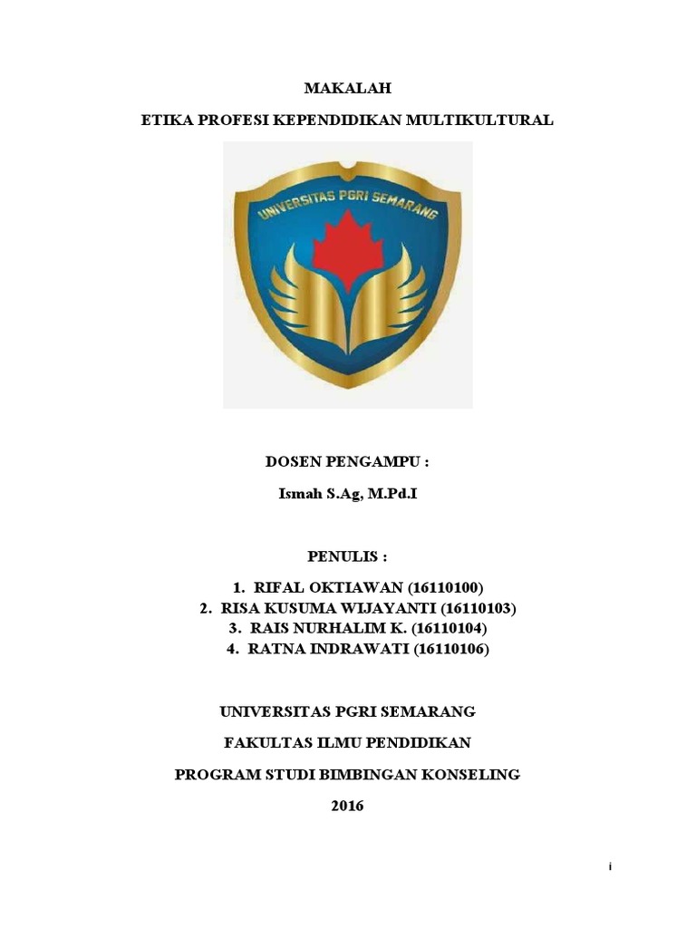 Etika Profesi Pendidikan Multikultural Kel.1 | PDF