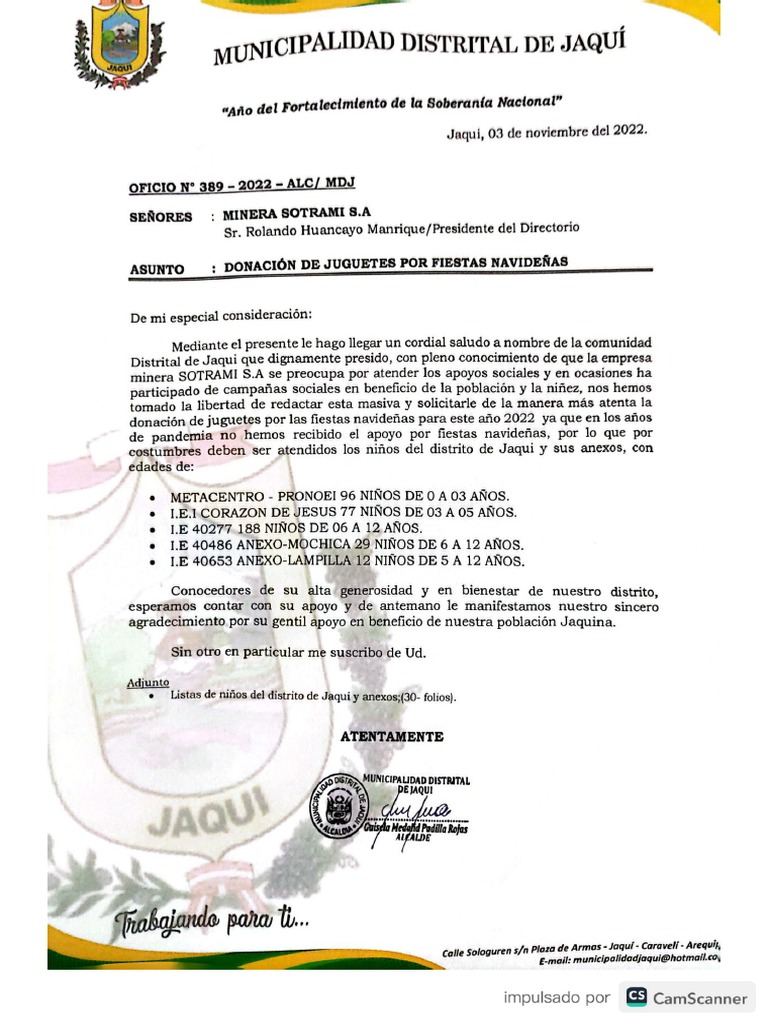 OFICIO N°389-2022 | PDF