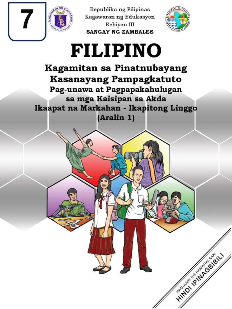 Filipino7 Q4 W7 A1 Pag Unawa at Pgpapakahulugan Sa Mga Kaisipan Sa Akda FINAL | PDF