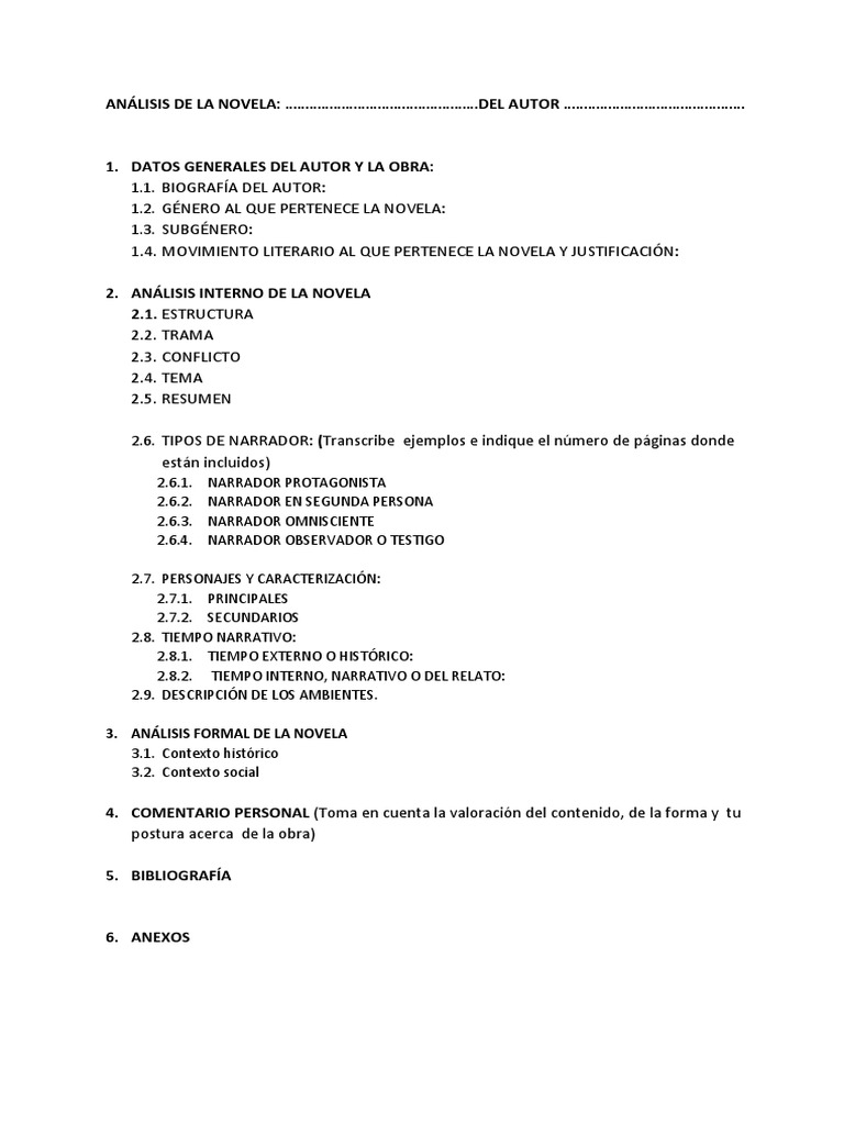 Análisis de Novela ... Semana 5 | PDF | Narración | Novelas