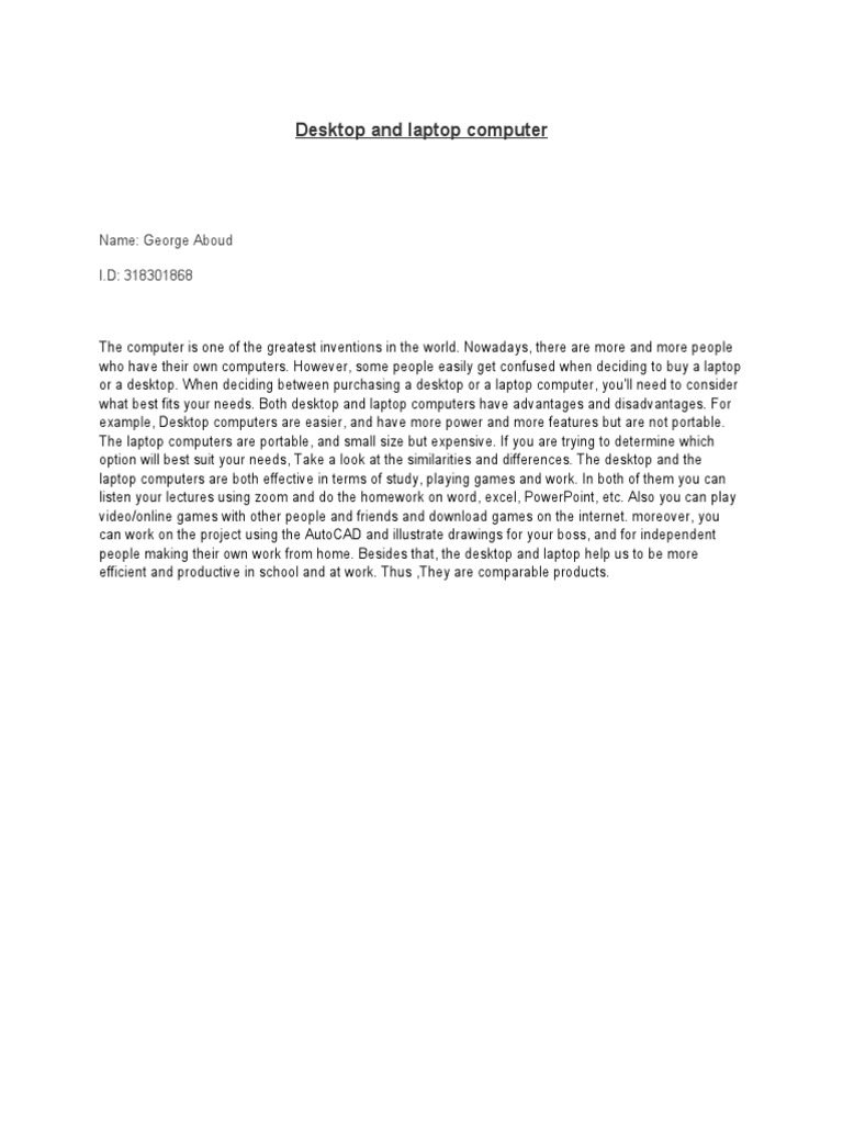 Desktop and Laptop Computer | PDF | Laptop | Desktop Computer