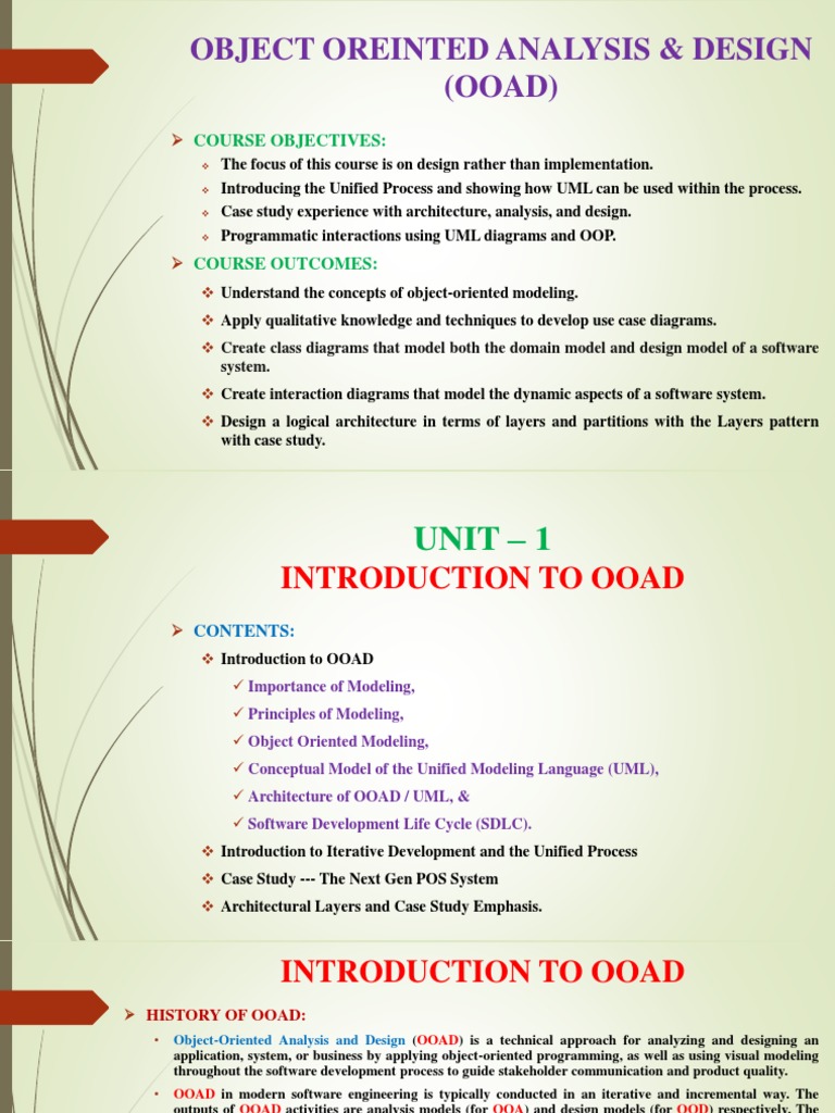 Unit 1 Introduction To Ooad Pdf Class Computer Programming Conceptual Model
