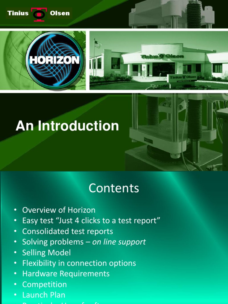 Using Horizon Tinius Olsen Software | PDF | Databases | Software