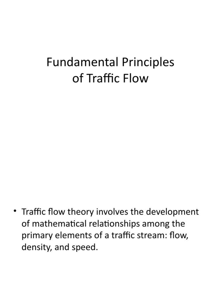 Fundamental Principles of Traffic Flow | PDF