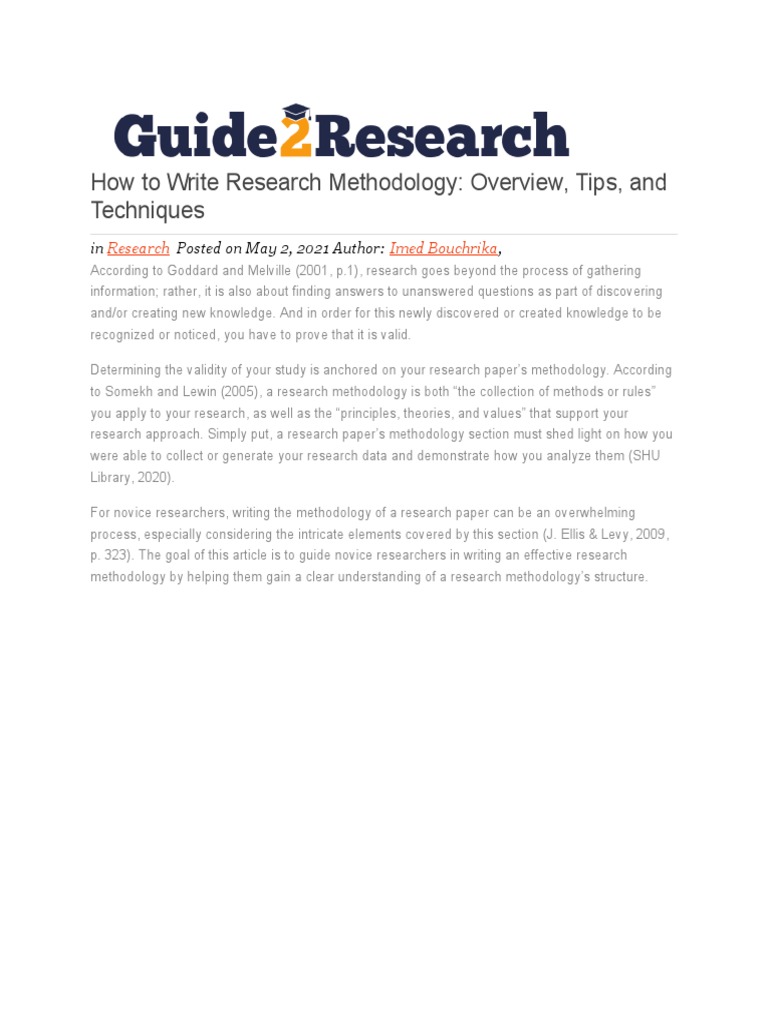 How To Write Research Methodology | PDF | Quantitative Research ...