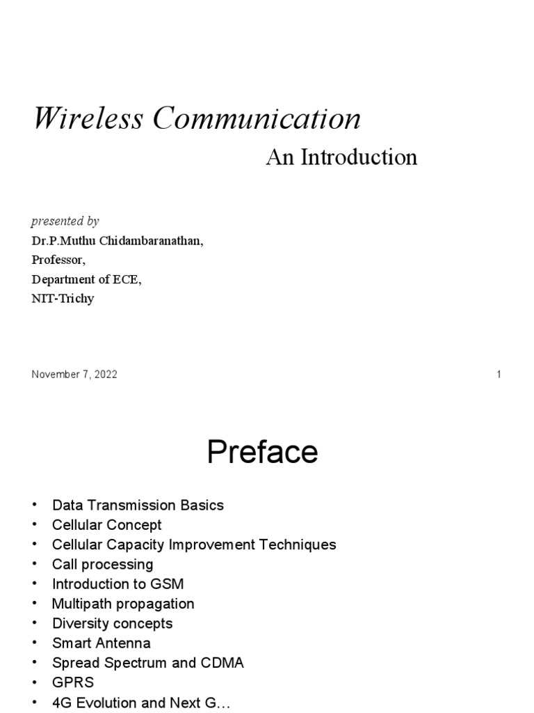 Wireless Comm - 2020 - Part 1 | PDF | Wireless | Maxwell's Equations