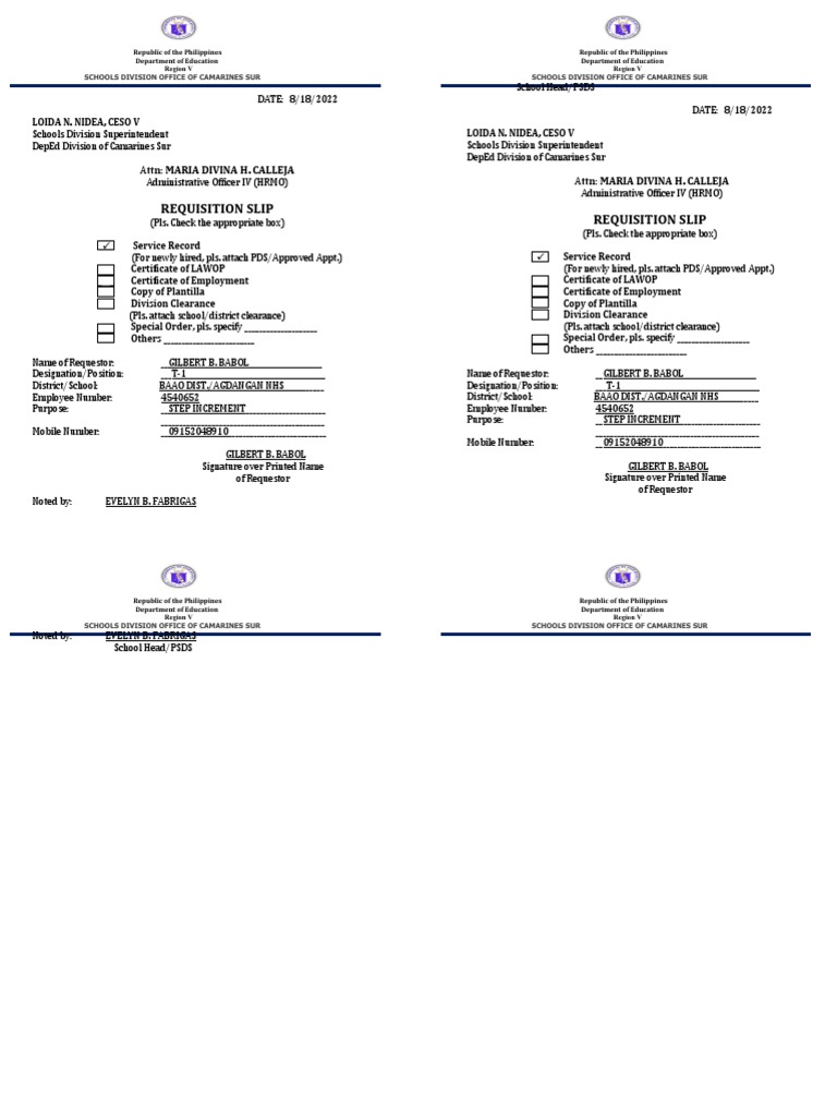 Service Record LAWOP Emp. Certification Request Form | PDF