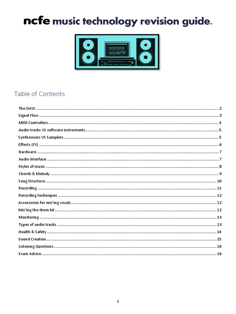 Music Year 9 Music Tech Revision | PDF | Microphone | Interval (Music)