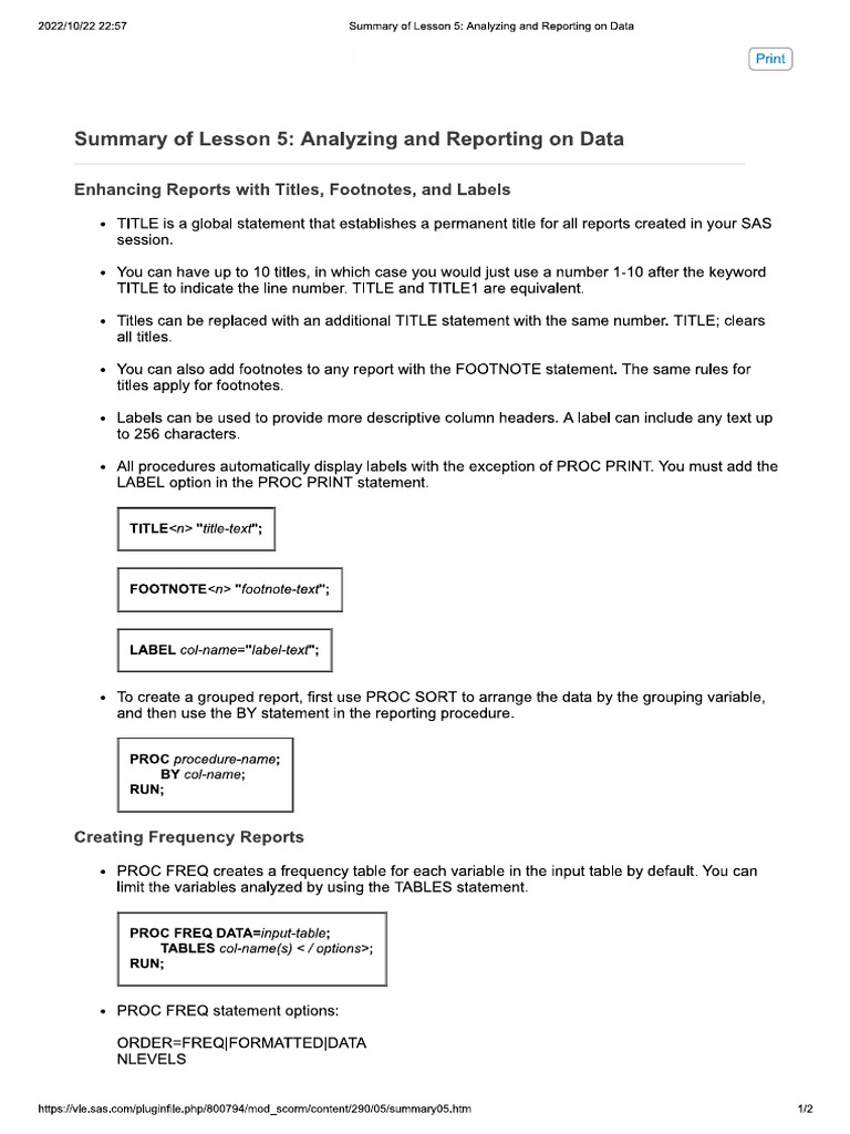 Sas Base Lesson1 L5 | PDF