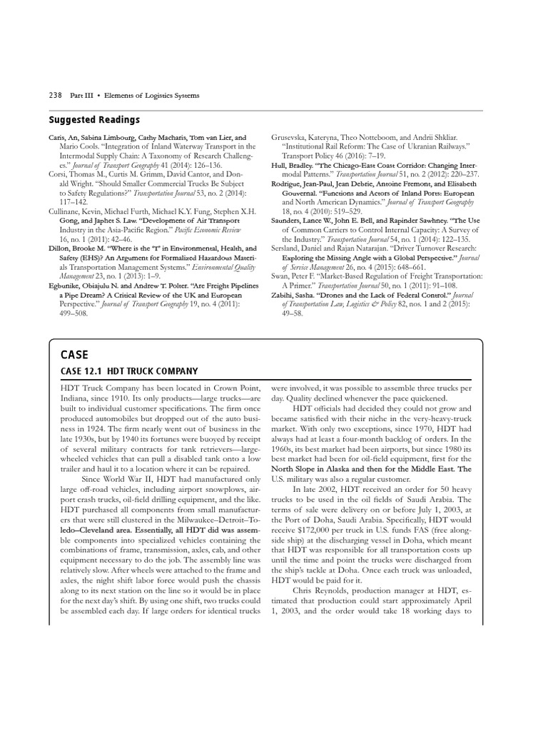 Chapter 12 Case | PDF | Cargo | Truck