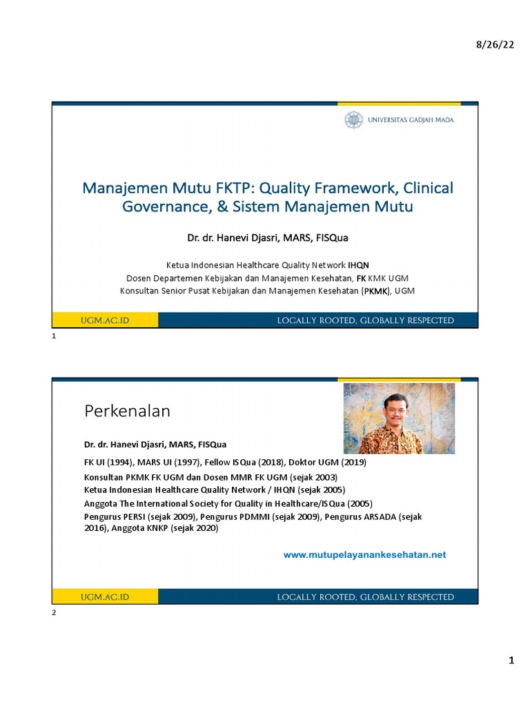 Manajemen Mutu FKTP (Hanevi Djasri) PKMK UGM | PDF