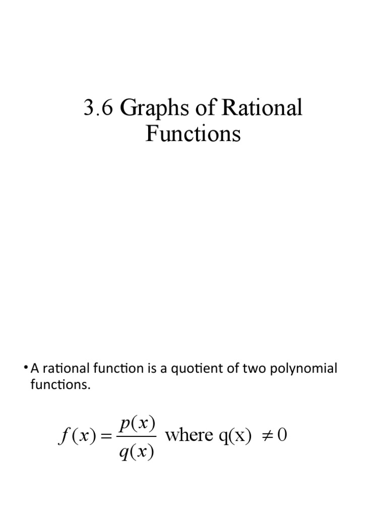Precalc Notes 3 6 Graphing Rational Functions Pdf Asymptote Mathematical Objects