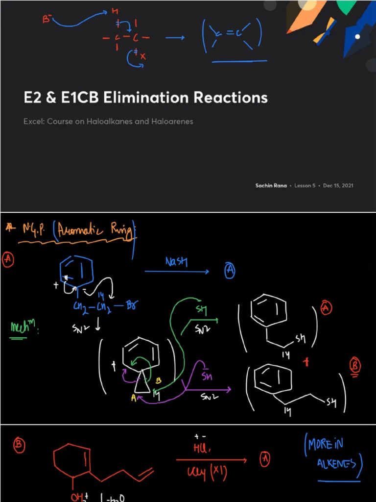 E2 E1CB Elimination Reactions With Anno | PDF