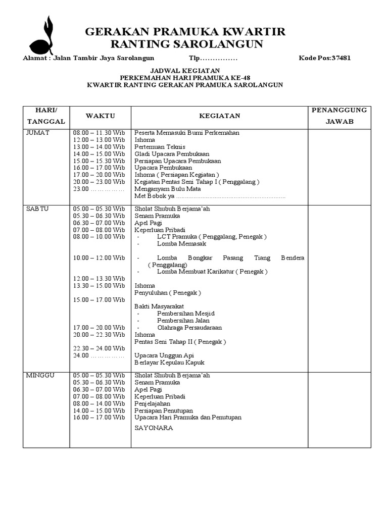 Jadwal Giat | PDF