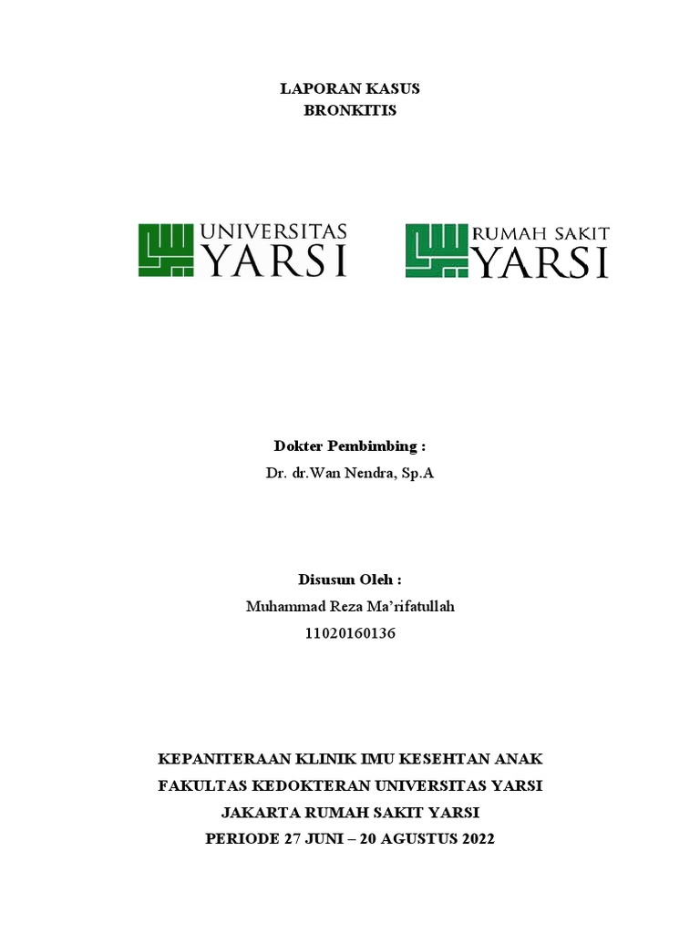 Laporan Kasus Bronkitis | PDF