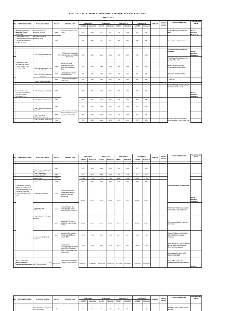 1535688666-Rencana Aksi Dinas Kesehatan | PDF