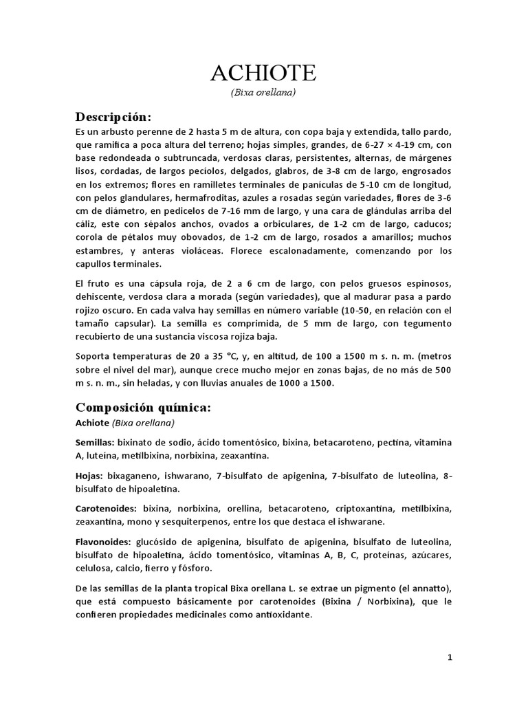 ACHIOTE | PDF