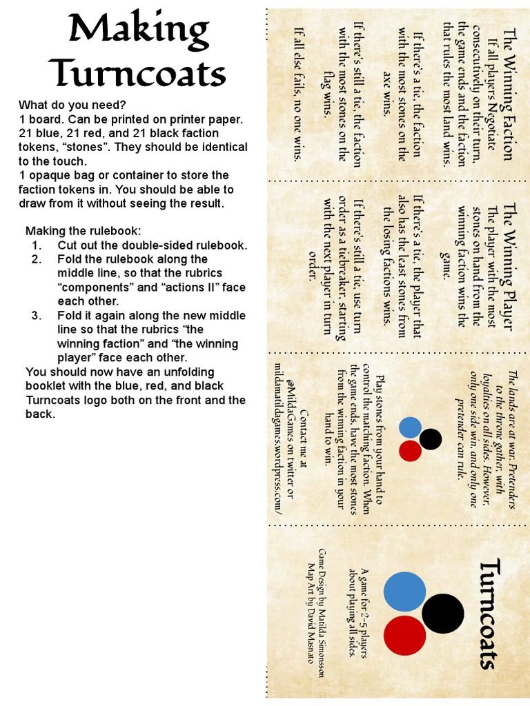 Turncoats Print and Play | PDF | Gaming