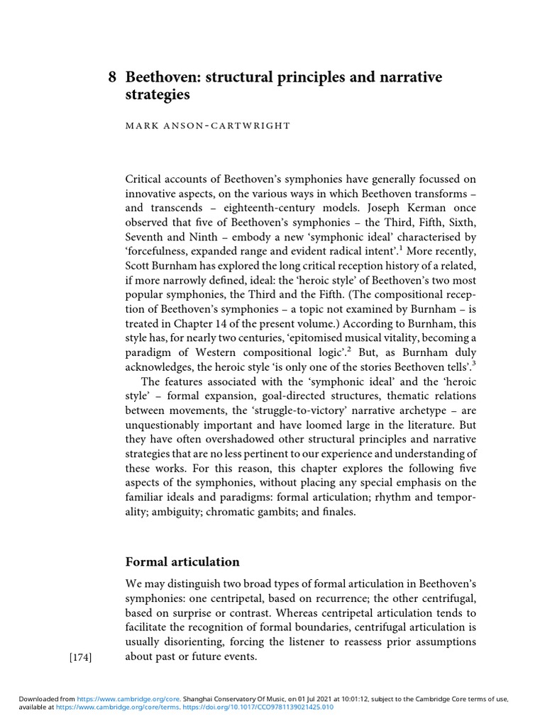 Beethoven-Structural Principles and Narrative | PDF | Harmony | Rhythm