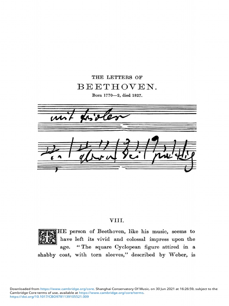 Letters of Beethoven | PDF | Ludwig Van Beethoven