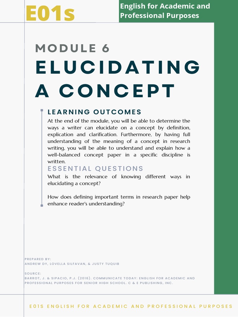 MODULE 6 Elucidating A Concept-1 | PDF | Concept | Definition MODULE 6 Elucidating A Concept-1 | PDF | Concept | Definition