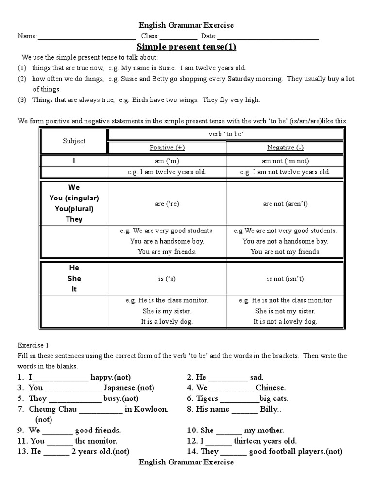 English Grammar Exercise Download Free Pdf English Grammar
