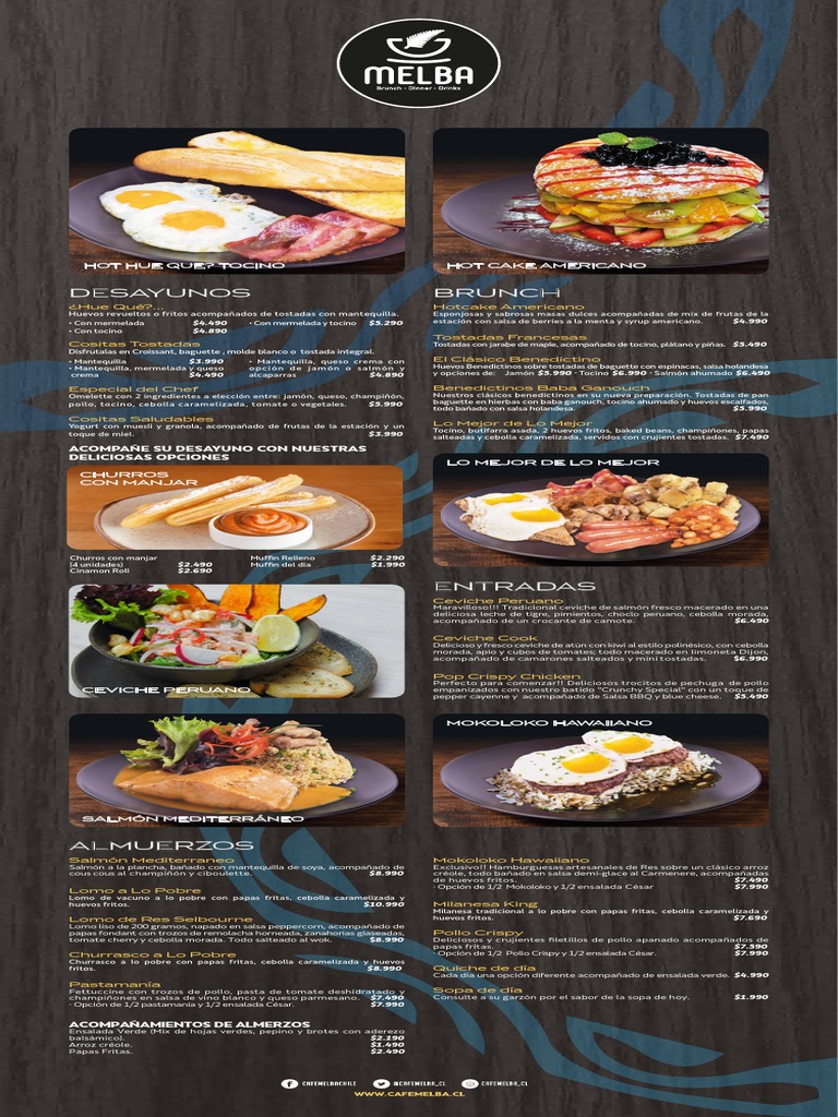 Menu Melba Estacion Central 2022 QR | PDF | ensalada | Hamburguesas