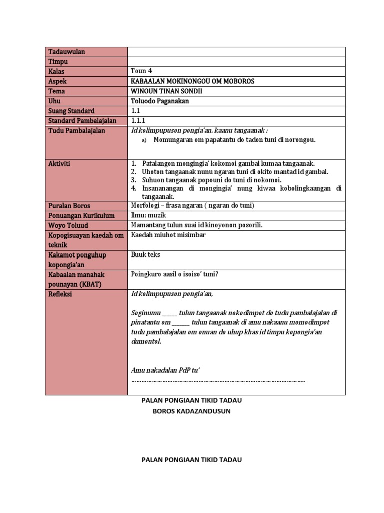 RPH Tahun 2 (Unit 3) | PDF
