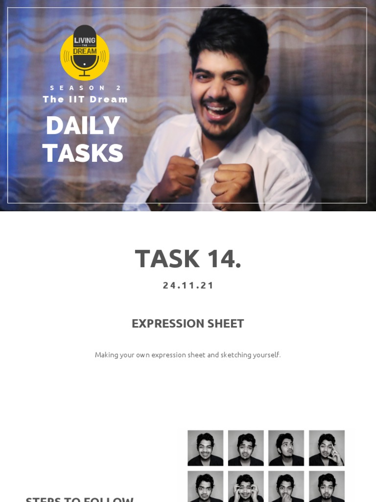 Task 14 Create Your Expression Sheet Pdf
