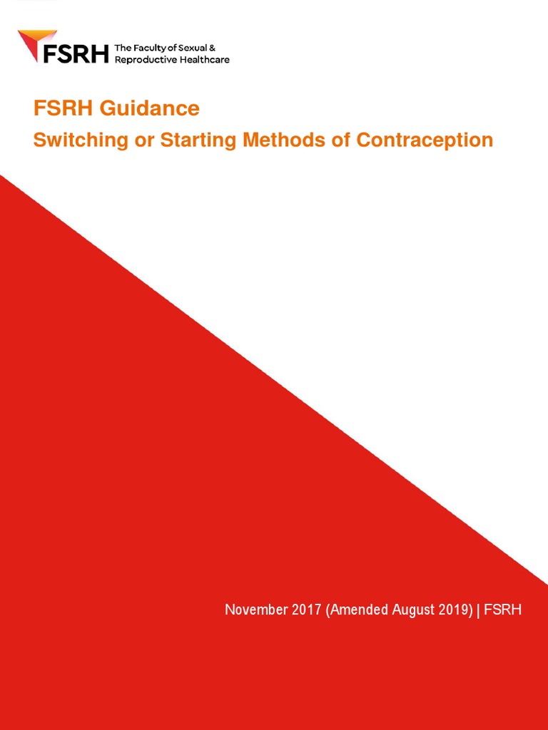 FSRH Guidance Switching or Starting Methods of Contraception August ...