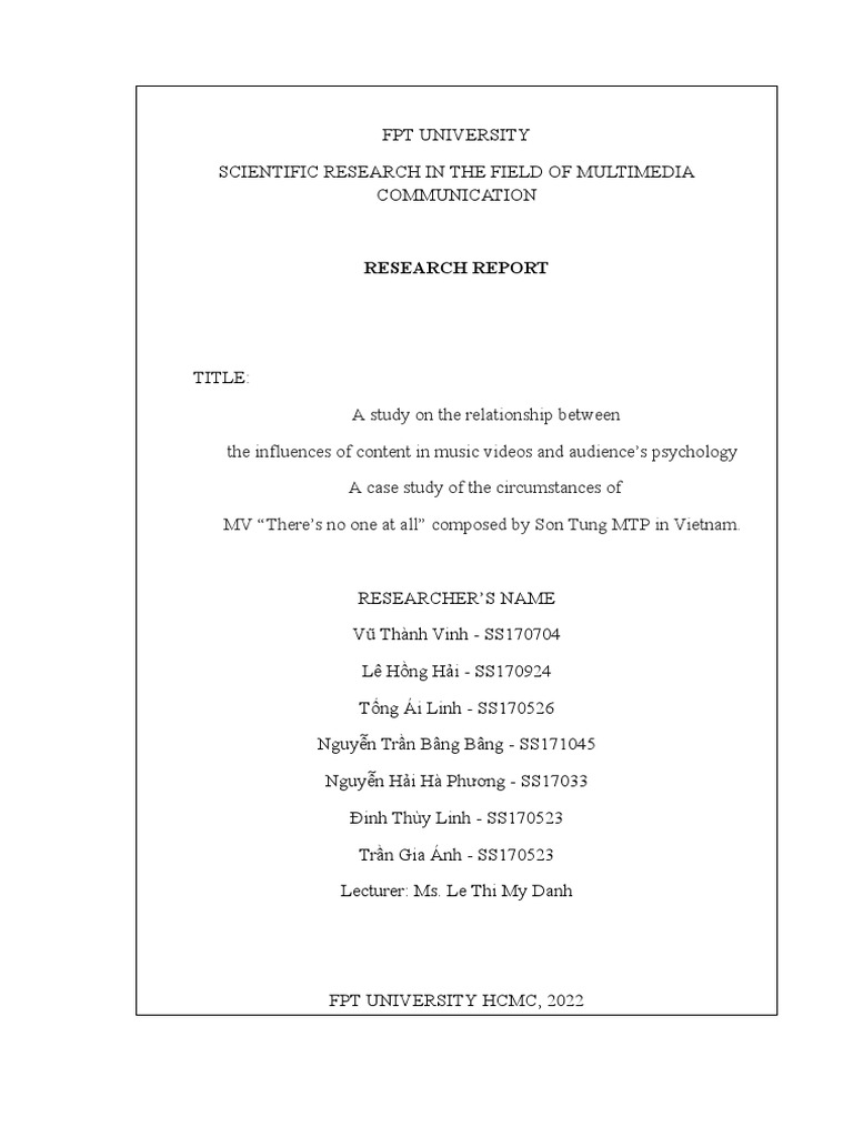 Research Report | Download Free PDF | Psychology | Schema (Psychology)